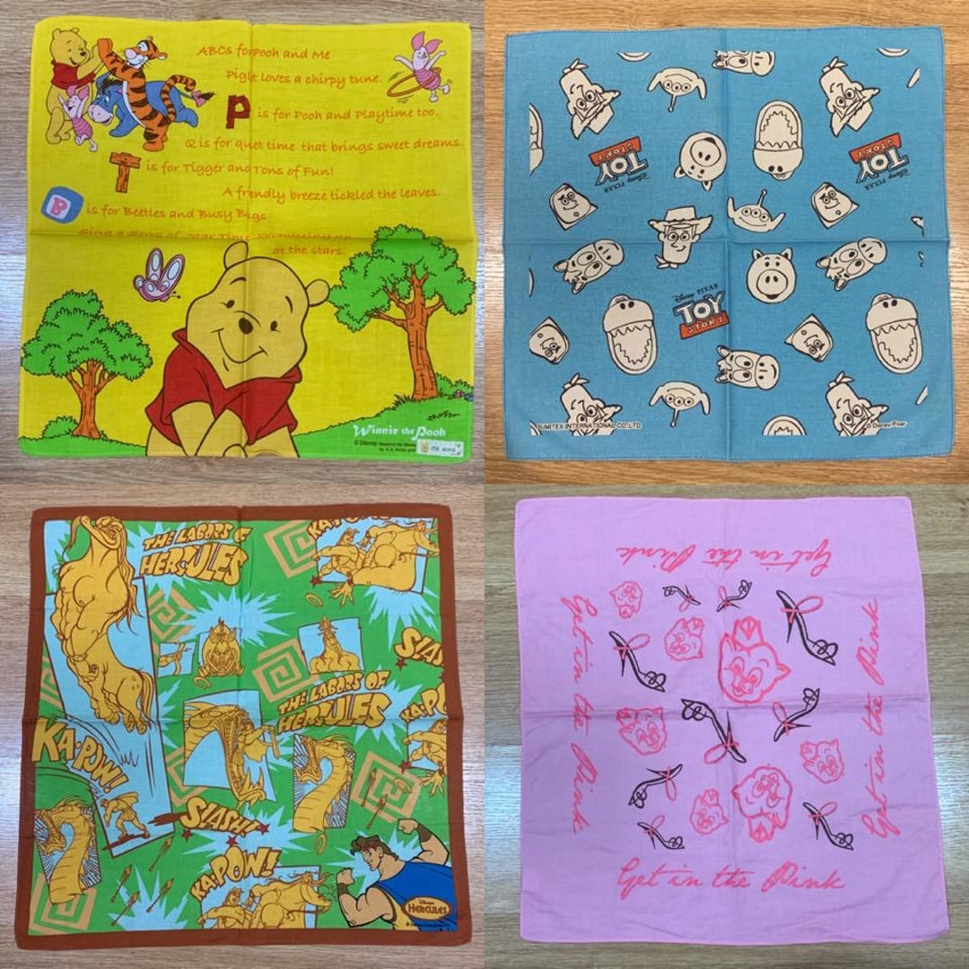 Vintage Handkerchief / Winnie the Pooh / Toy Story / Hercules / 3 ...