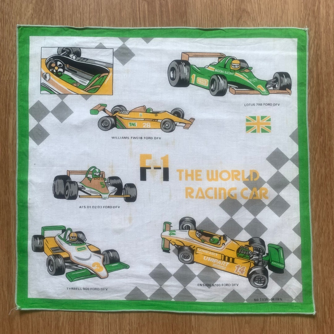 Vintage F1 the World Racing Car Handkerchief 512 - Etsy
