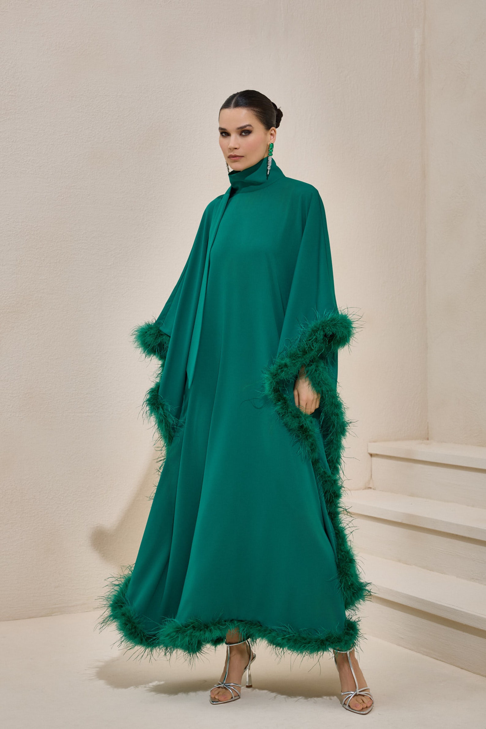 Feather Emerald Kaftan Dress - Etsy