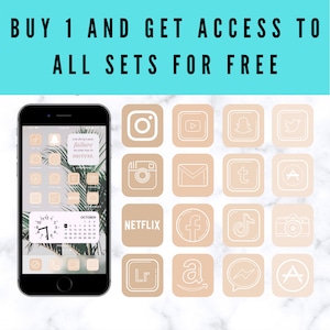 200 Beige App Icons for IOS 14 Update. Minimalist Icons for - Etsy