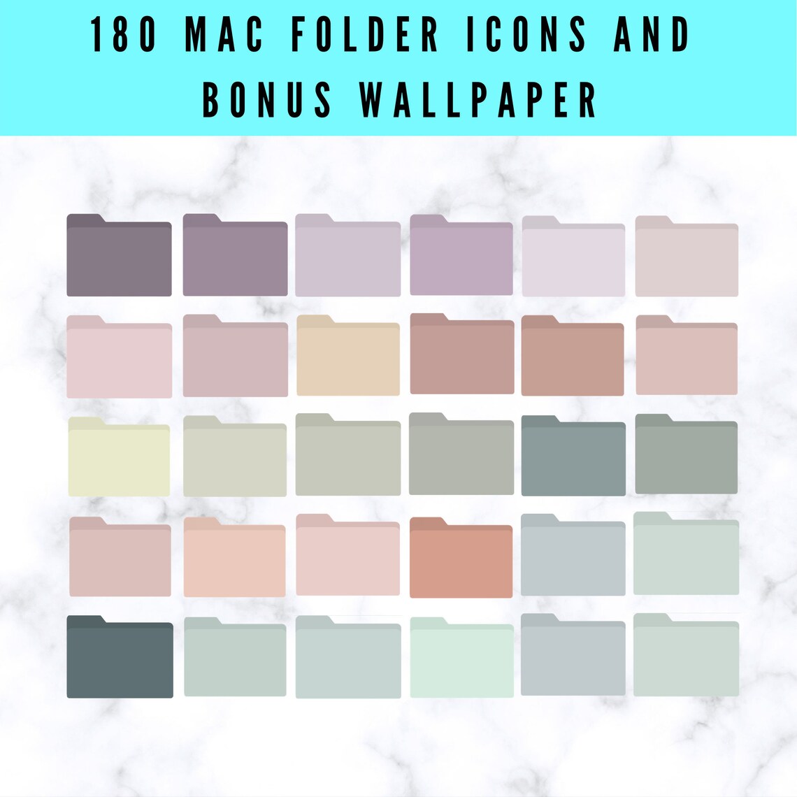 Minimalist Desktop Icons, Desktop Folder Icons for Mac, MacBook Folder ...