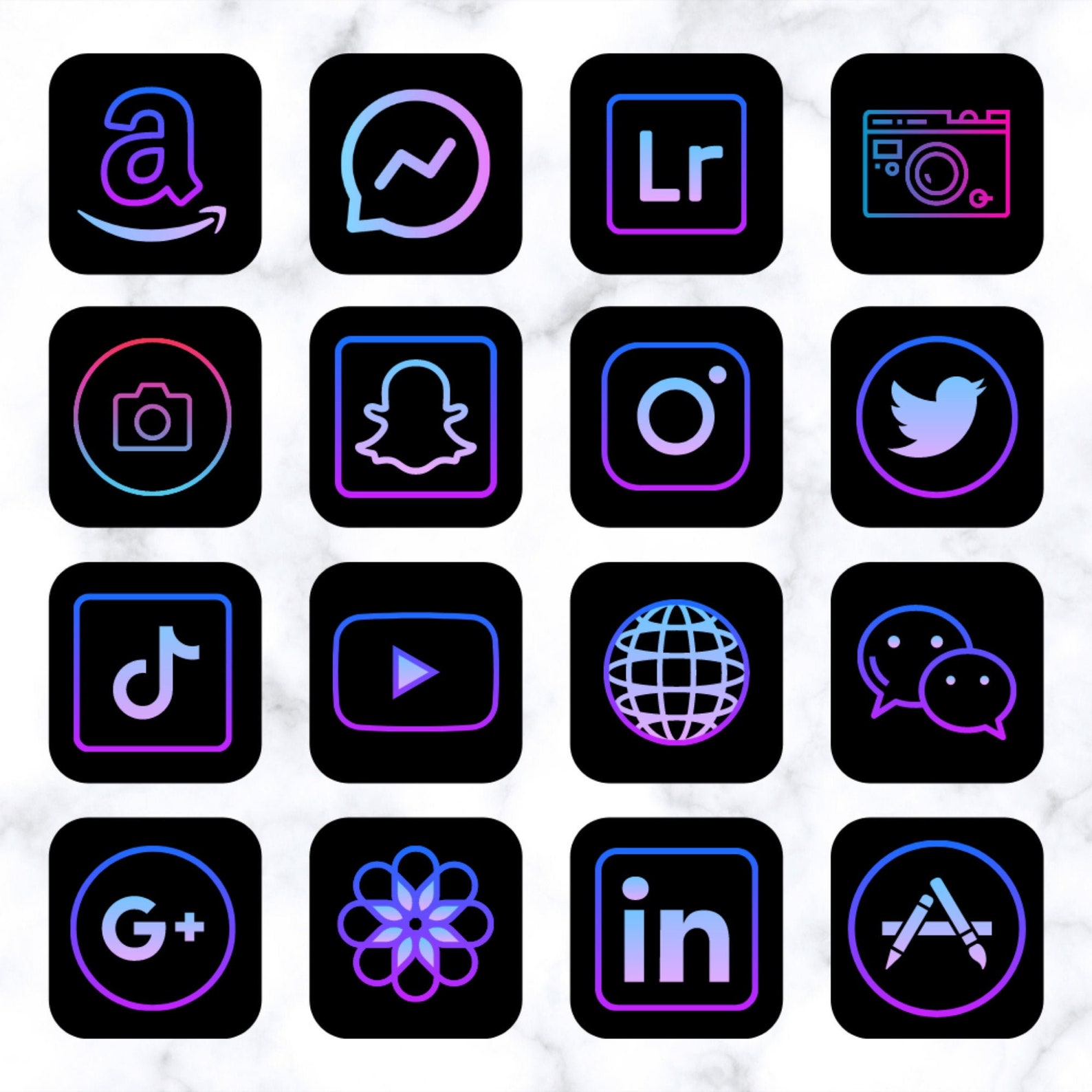 App Icons Black, Widget Icons App Covers for Ios 14 Add a Aesthetic ...