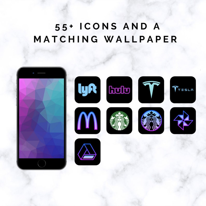App Icons Black, Widget Icons App Covers for Ios 14 Add a Aesthetic ...