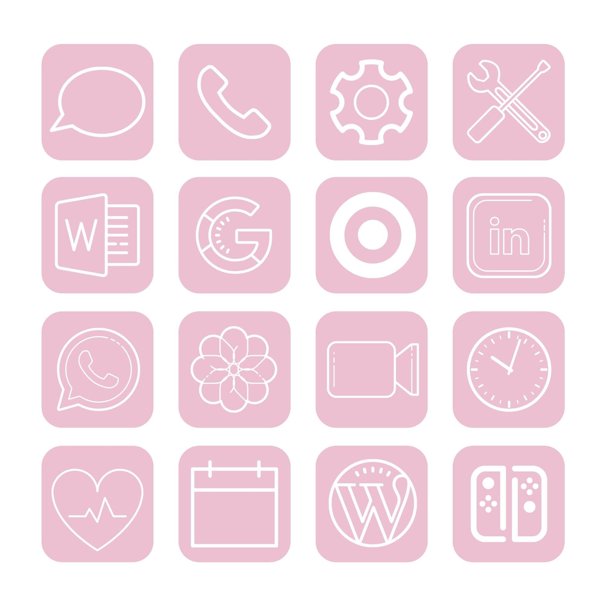 App icons pink for iOS 14 Update. Aesthetic pink iOS 14 app | Etsy