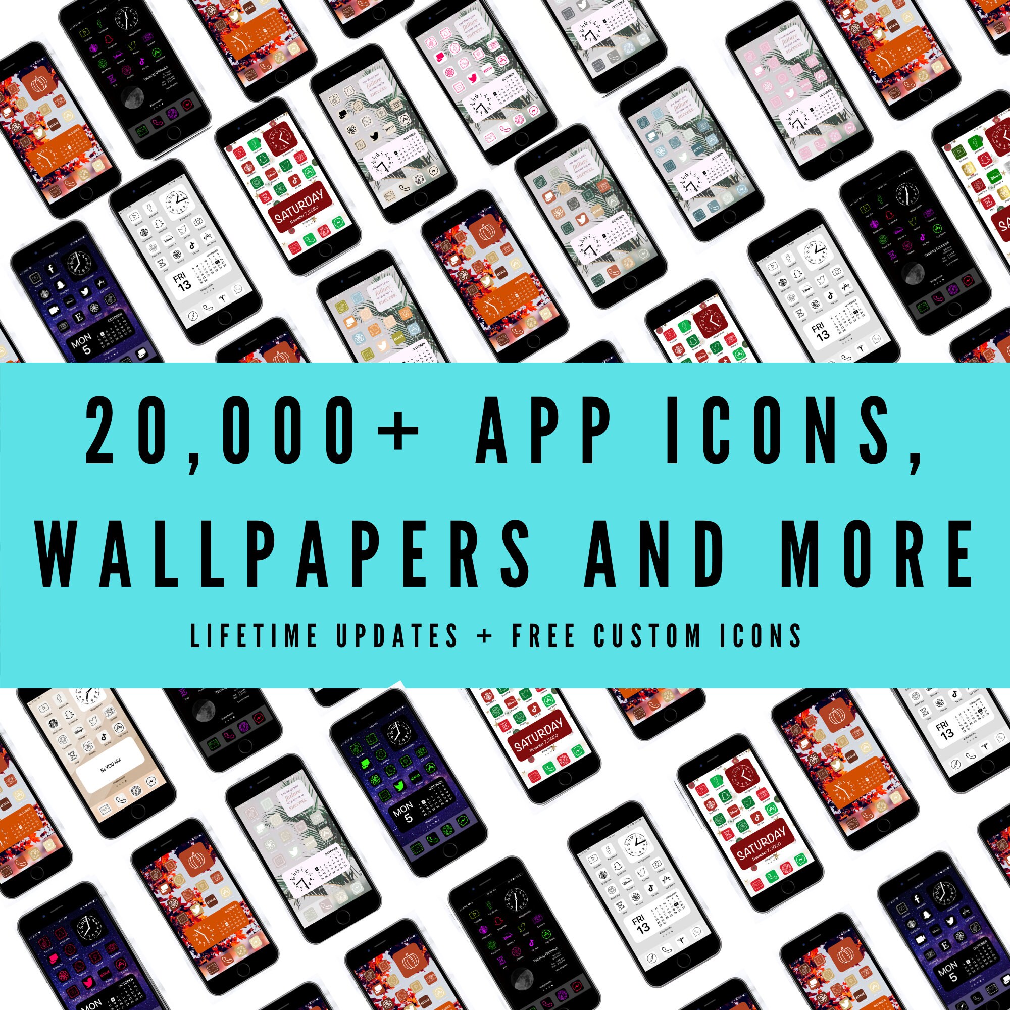 App Icons Blue Pastel Gradient Theme. Ios14 App Icons to Customize ...