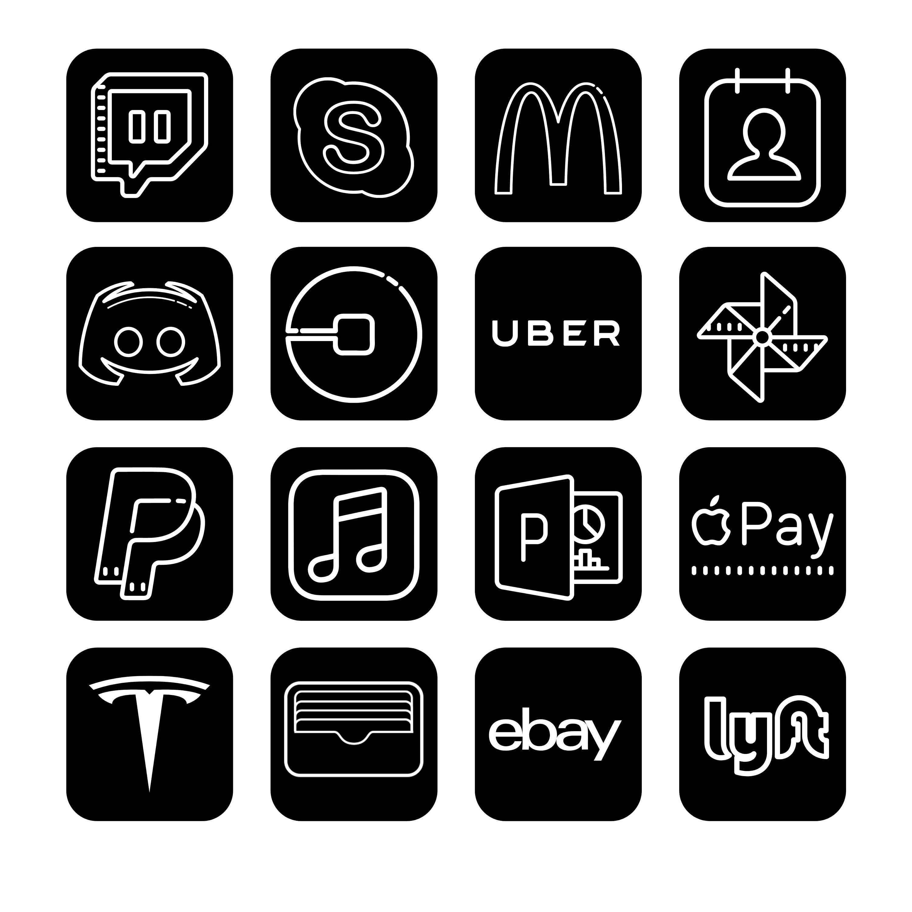 App Icons Black for Ios 14. Minimalist App Icons for Ios 14. | Etsy