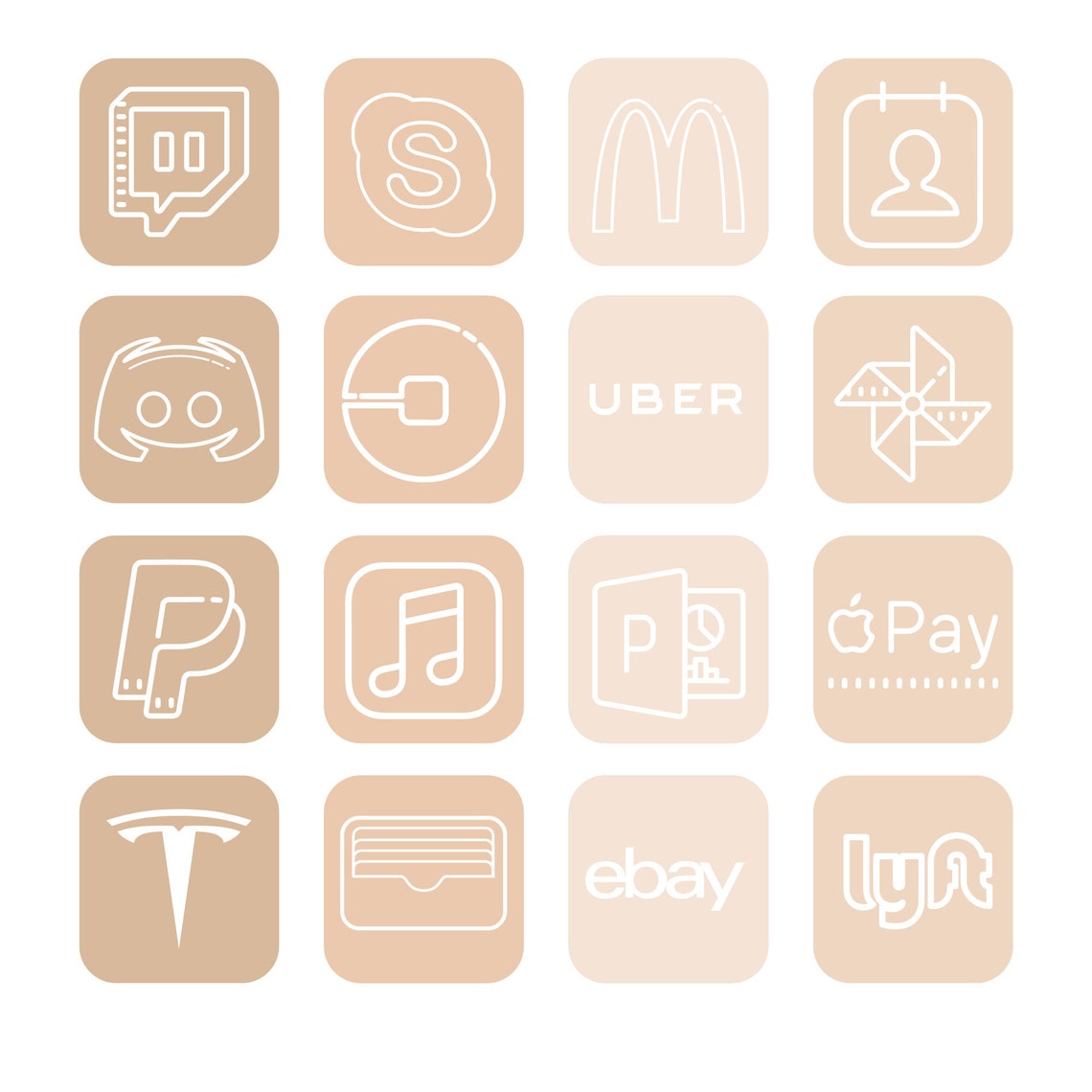 200+ beige app icons for IOS 14 Update. minimalist icons for IOS 14 ...