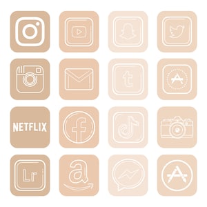 200 Beige App Icons for IOS 14 Update. Minimalist Icons for - Etsy