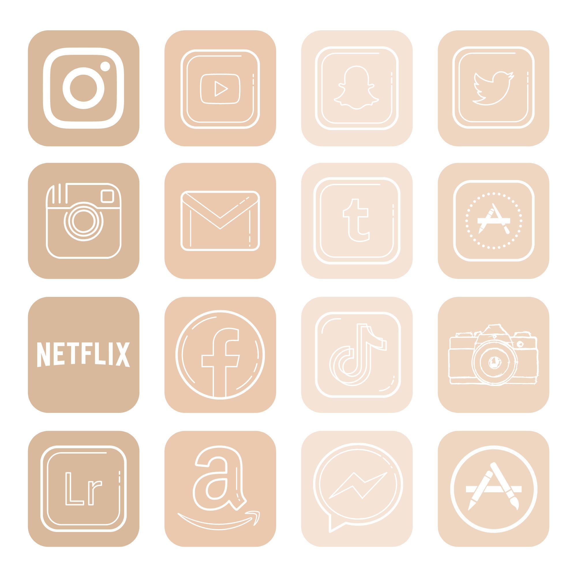 200+ beige app icons for IOS 14 Update. minimalist icons for IOS 14 ...