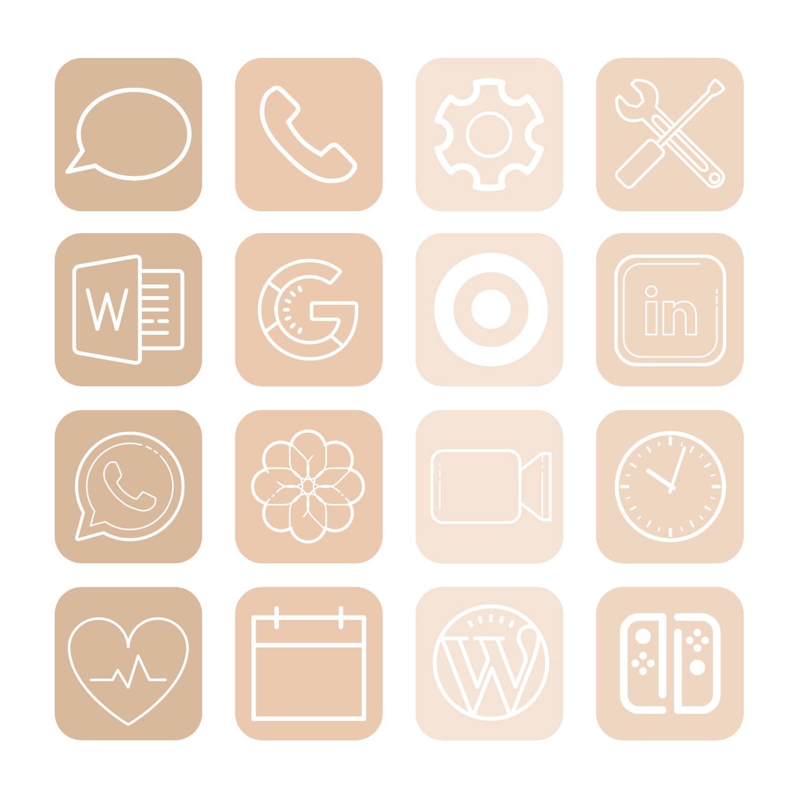 200 Beige App Icons for IOS 14 Update. Minimalist Icons for - Etsy