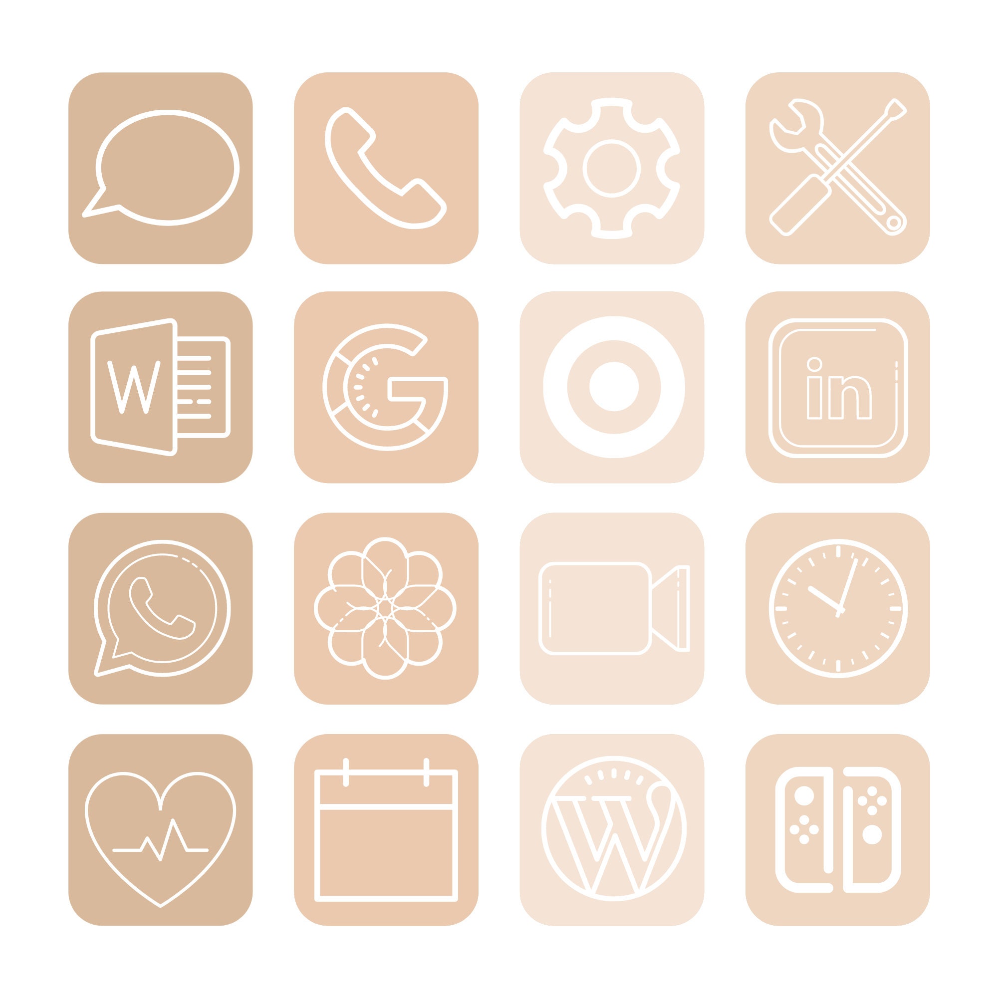 200+ beige app icons for IOS 14 Update. minimalist icons for IOS 14 ...