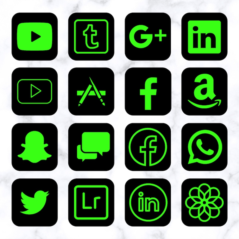 App Icons Green for Ios 14 to Customize Your iPhone Home Screen. Ios14 ...