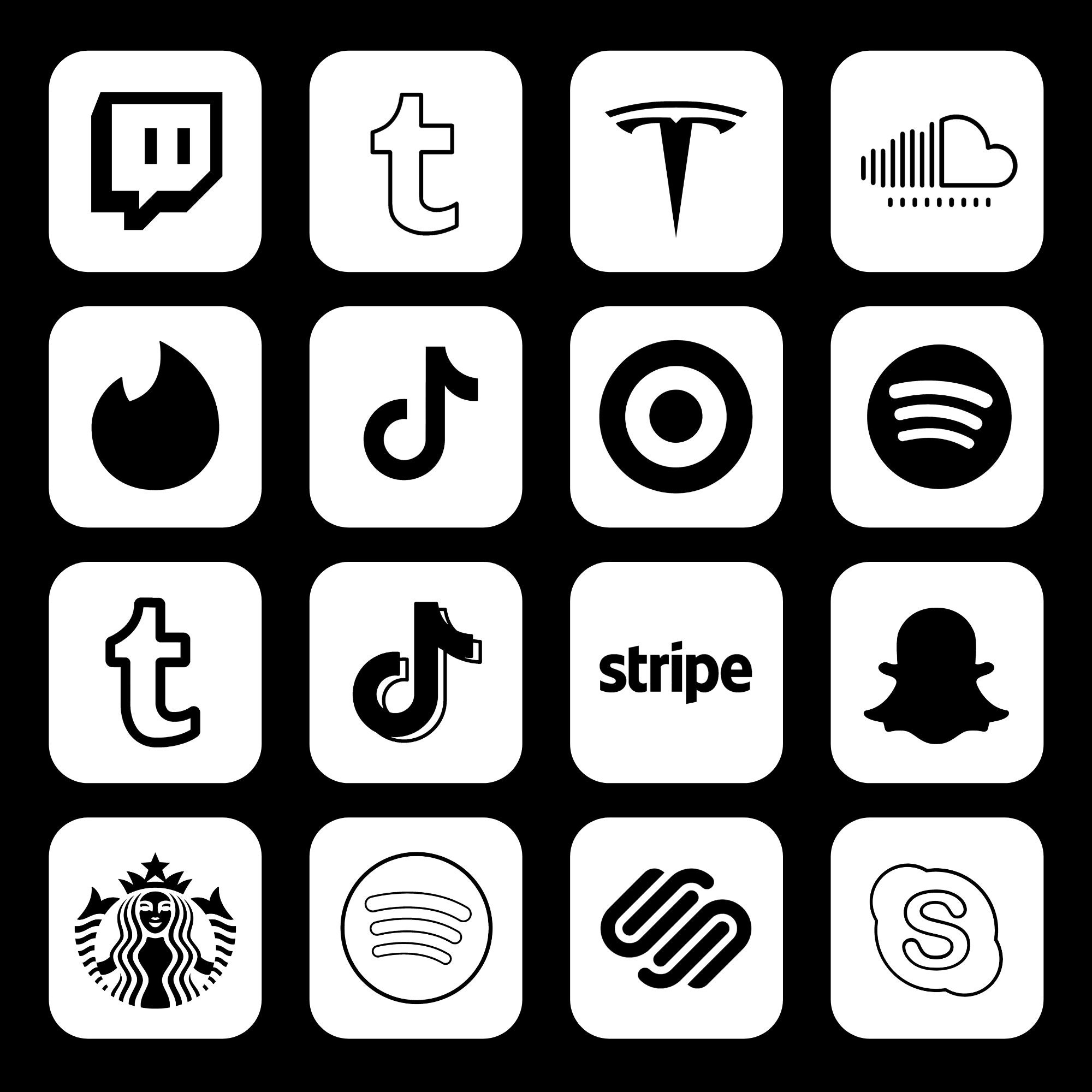 App Icons White and Black Minimalist Theme for Ios 14 - Etsy