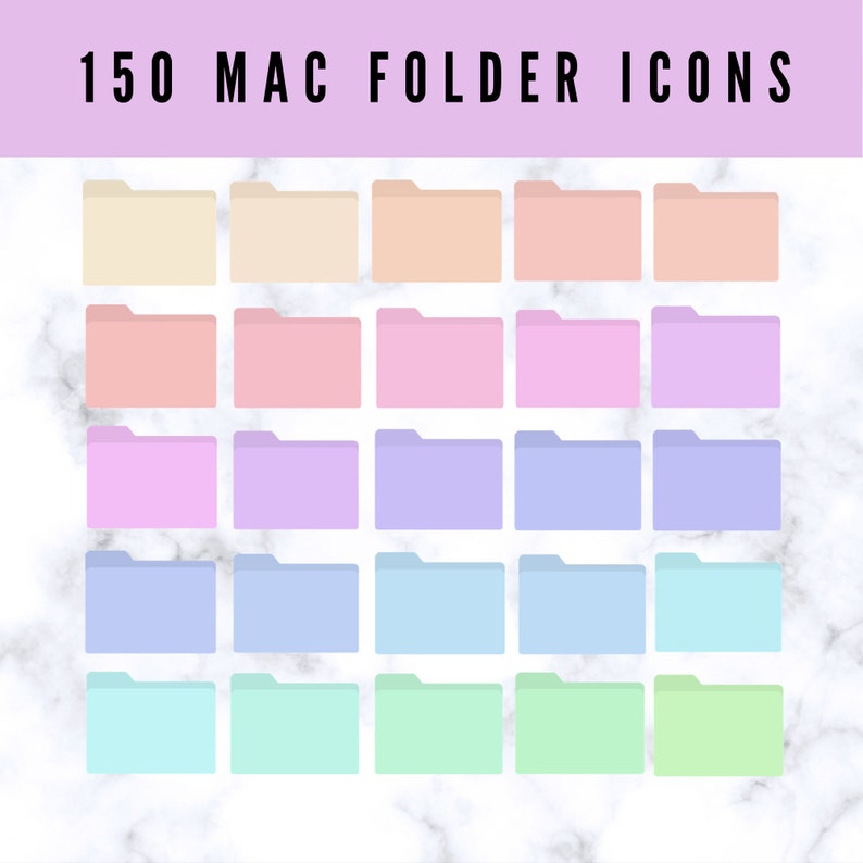 Mac Folder Icons Pastel | Desktop Folder Icons | MacBook Desktop Folder ...