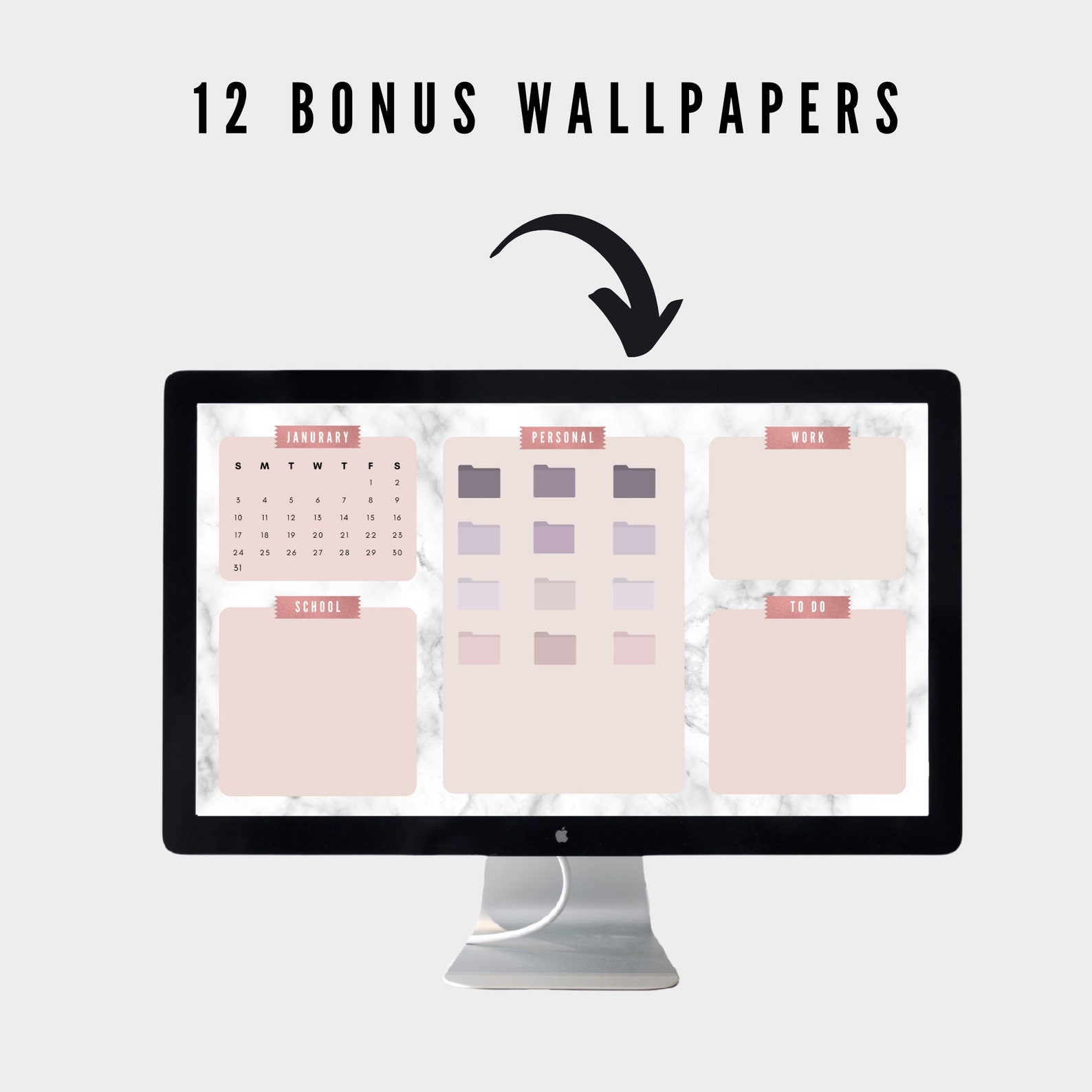 Minimalist Desktop Icons, Desktop Folder Icons for Mac, MacBook Folder ...