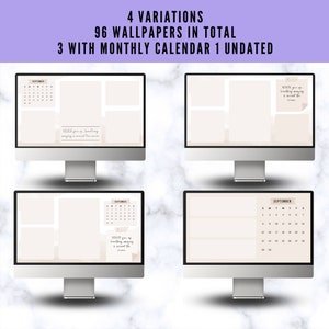 Neutral Desktop Organizer Wallpaper With Folder Icons and Monthly ...