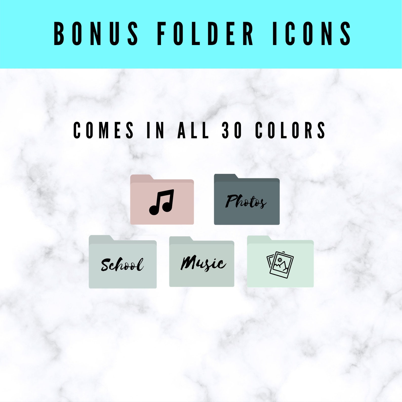 Minimalist Desktop Icons, Desktop Folder Icons for Mac, MacBook Folder ...