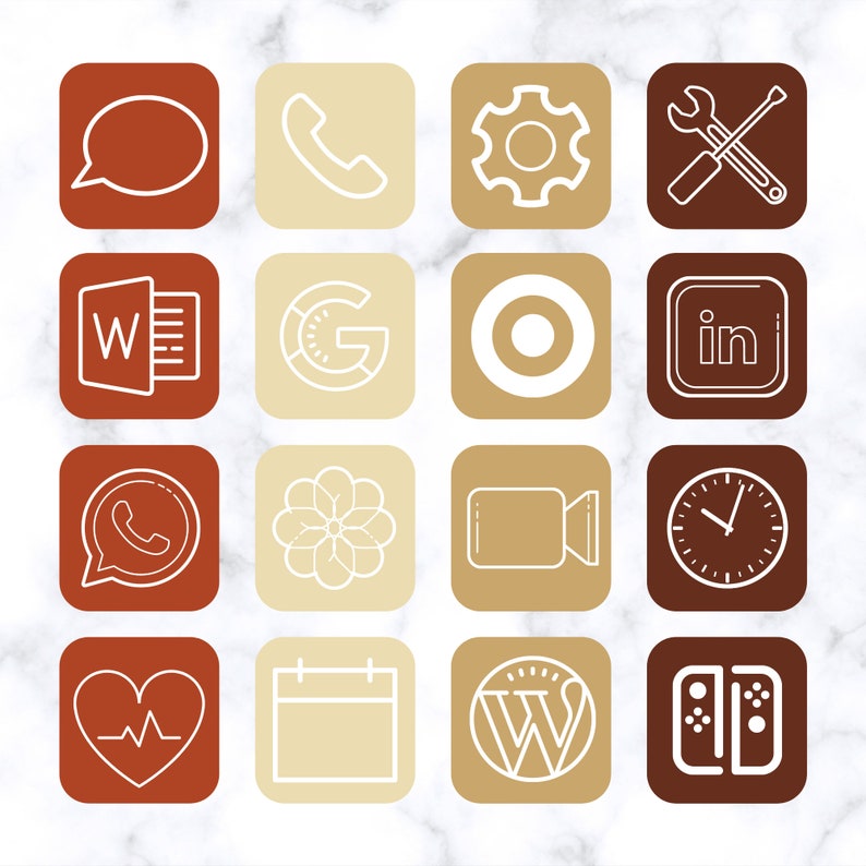 400 Fall App Icons for Ios 14. Pumpkin Latte Theme Ios14 App Icons. - Etsy