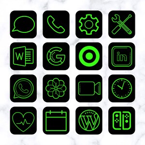 App Icons Green for Ios 14 to Customize Your iPhone Home Screen. Ios14 ...
