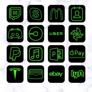 App Icons Green for Ios 14 to Customize Your iPhone Home Screen. Ios14 ...