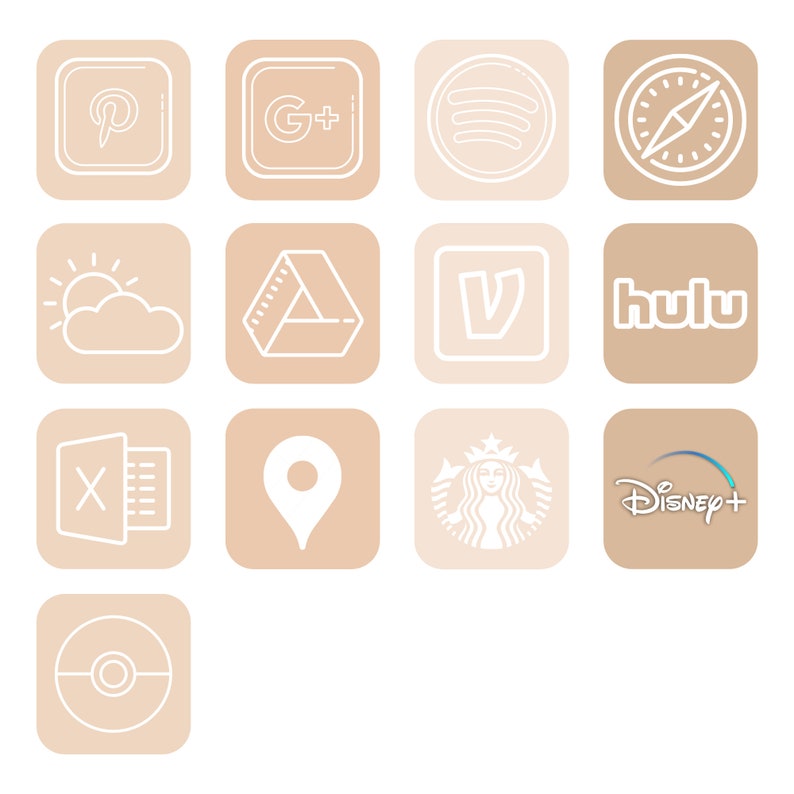 200 Beige App Icons for IOS 14 Update. Minimalist Icons for - Etsy