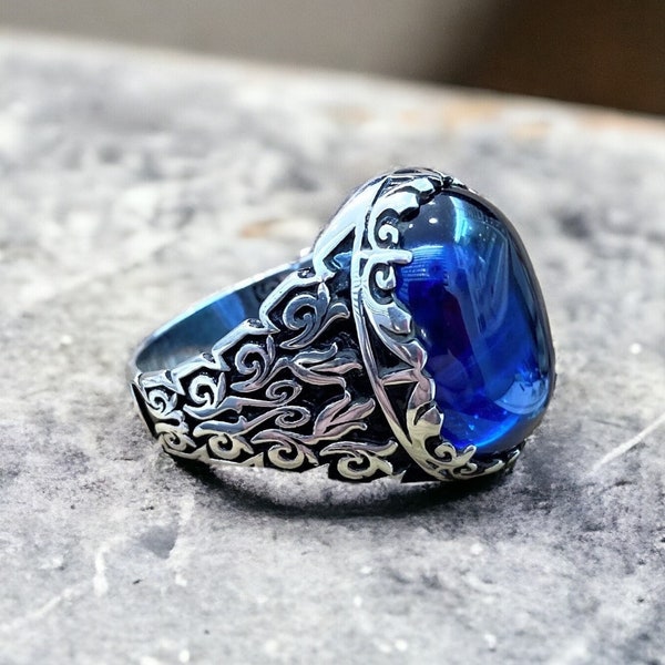 Blue Stone Ring - Etsy