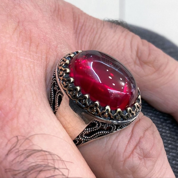 Large Ruby Ring - Etsy
