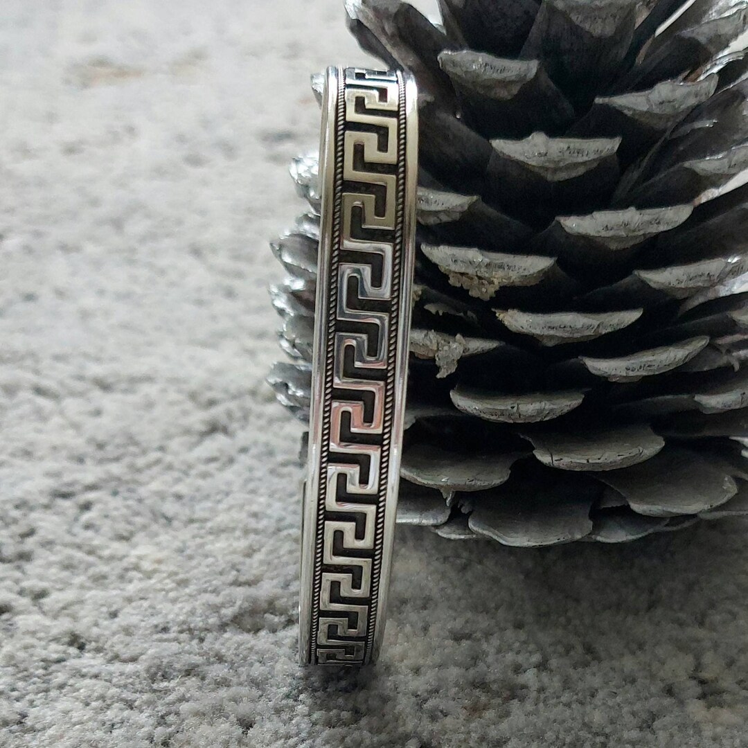 Sterling Silver Cuff Bracelet , Men Handmade Bracelet , Unisex Greek ...