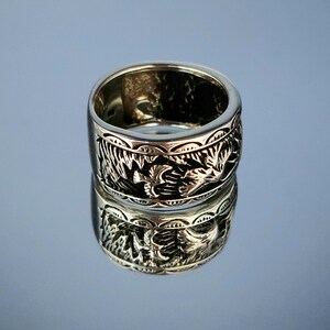 Nature Themed Handmade Silver Men Ring - Etsy