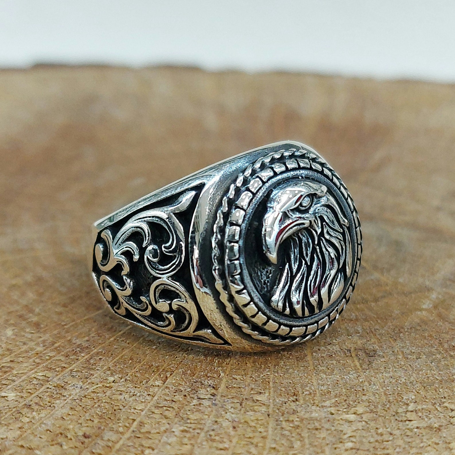 925k Eagle Men Ring Mens Handmade Ring Turkish Handmade - Etsy