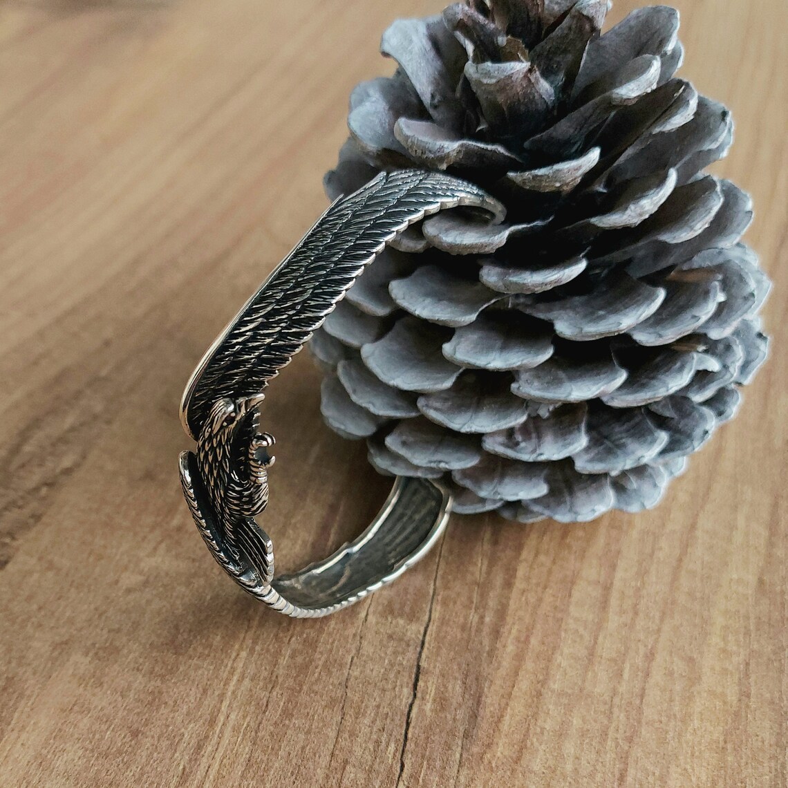 925 Sterling Silver Men's Handmade Wildlife Eagle Bracelet - Etsy