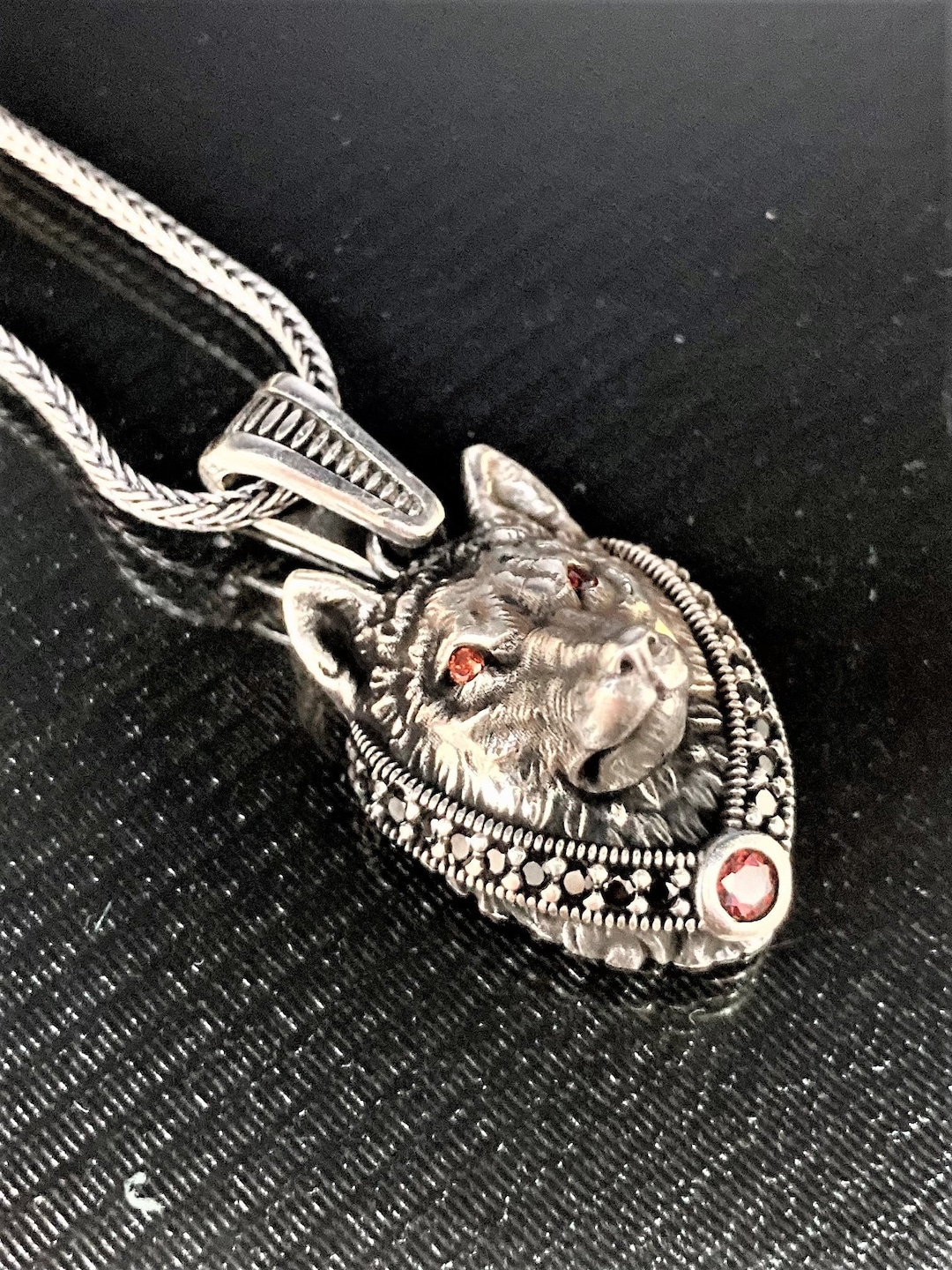 Wild Wolf Silver Mens Necklace , Gray Wolf Head Pendant , Mythology ...