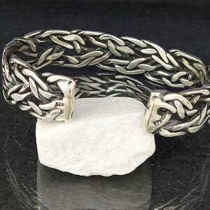 Men Silver Thick Cuff Bracelet , 925k Sterling Silver Chain Model ...
