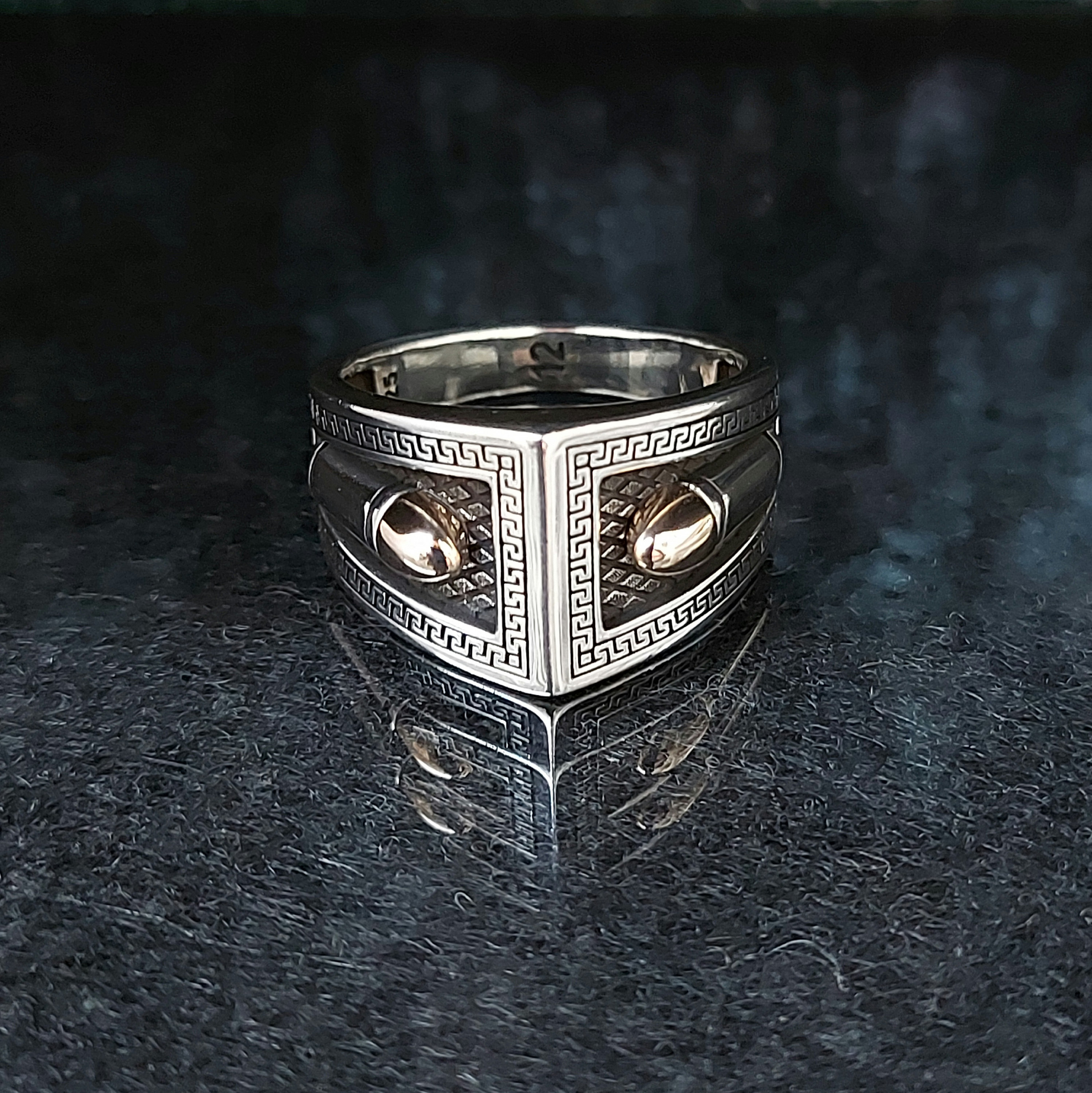 Bullet Design With Greek Key Embroidery 925 Sterling Silver - Etsy