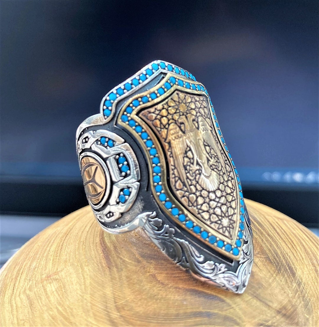 Men's Silver Thumb Ring , Silver Archer Ring , Eagle Signet Ring ...