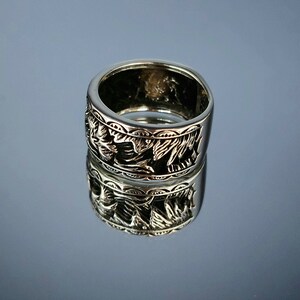 Nature Themed Handmade Silver Men Ring - Etsy