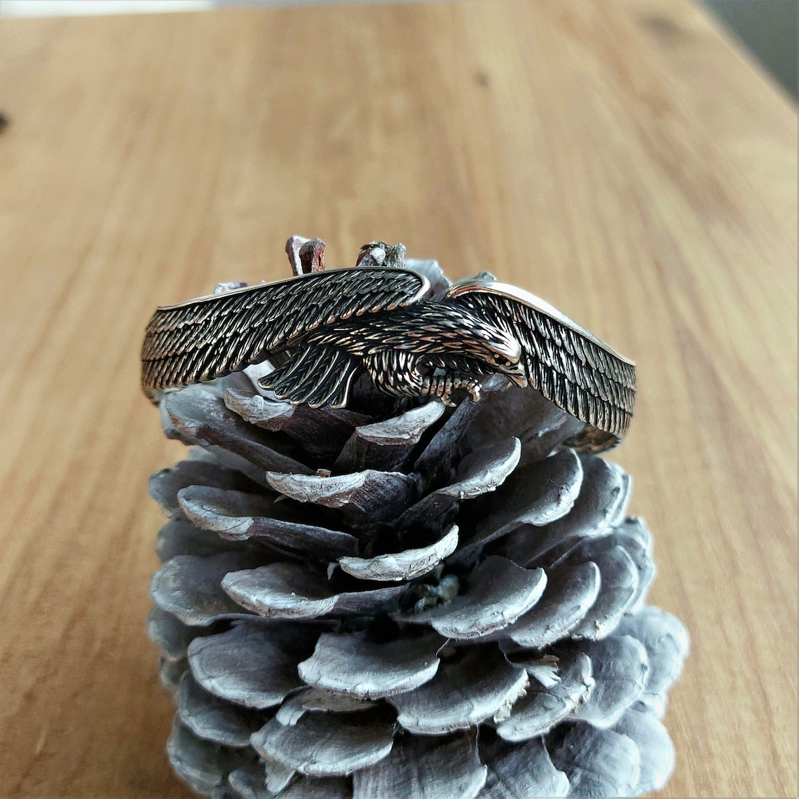 925 Sterling Silver Men's Handmade Wildlife Eagle Bracelet - Etsy