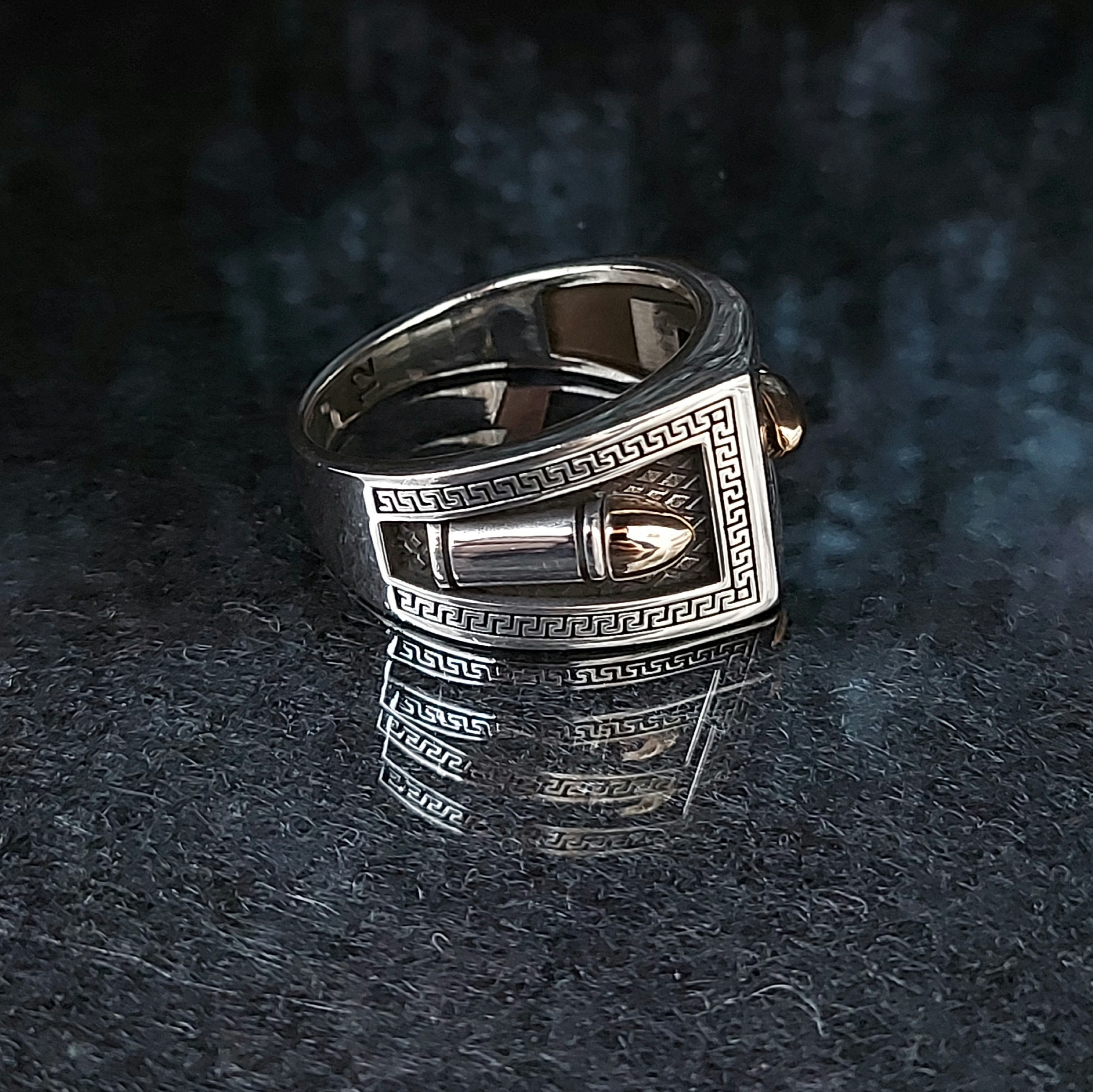Bullet Design With Greek Key Embroidery 925 Sterling Silver - Etsy
