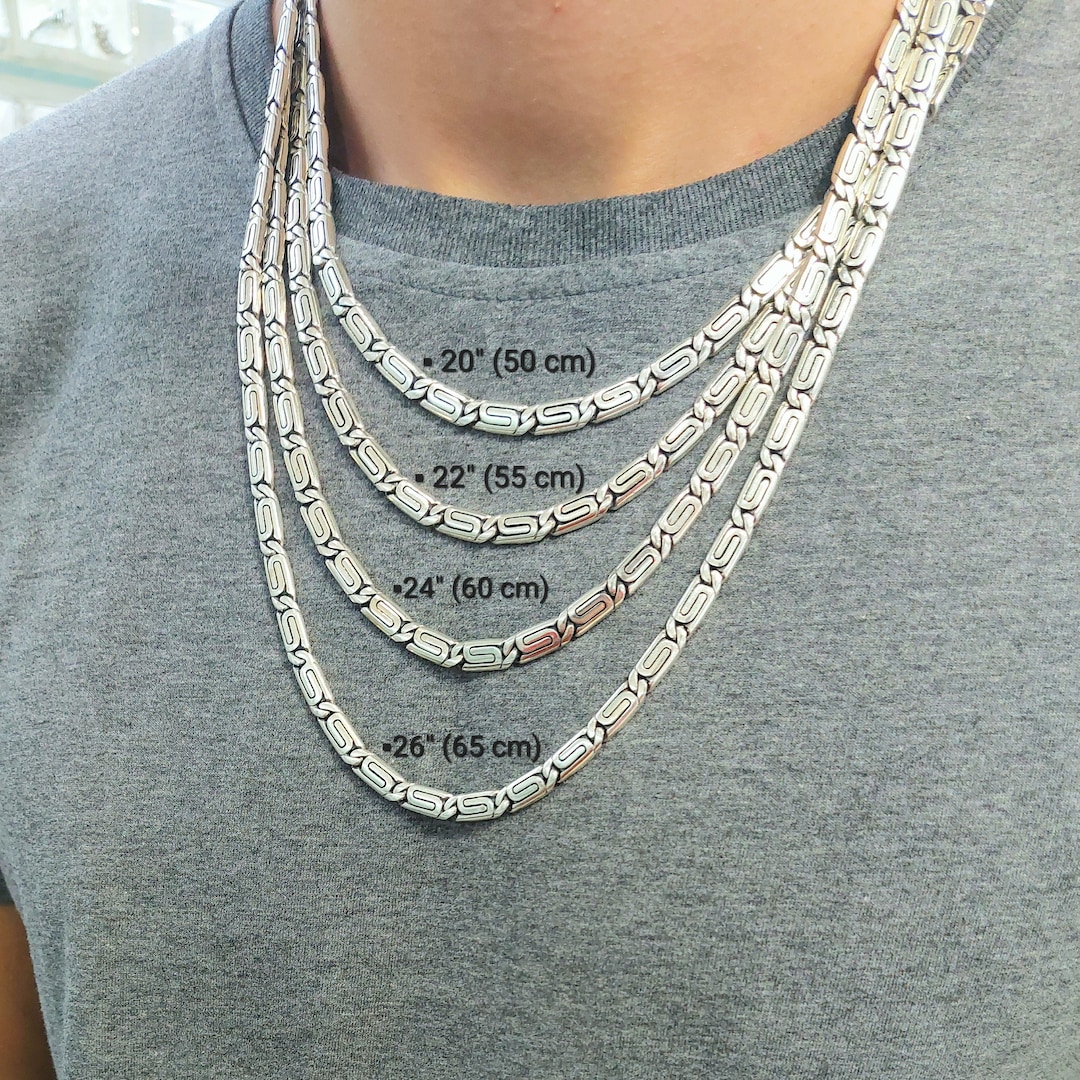 Handmade 925K Sterling Silver Chain: Unique Men's Necklace - Etsy
