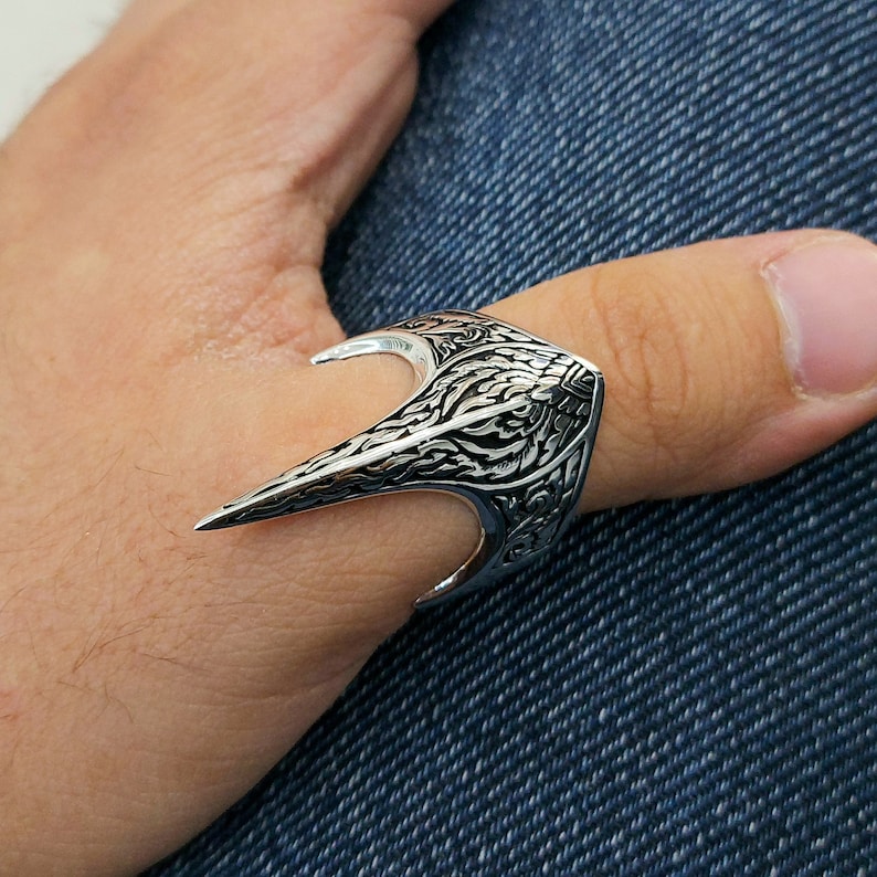 Archer Thumb Ring Handmade Silver Men Ring - Etsy