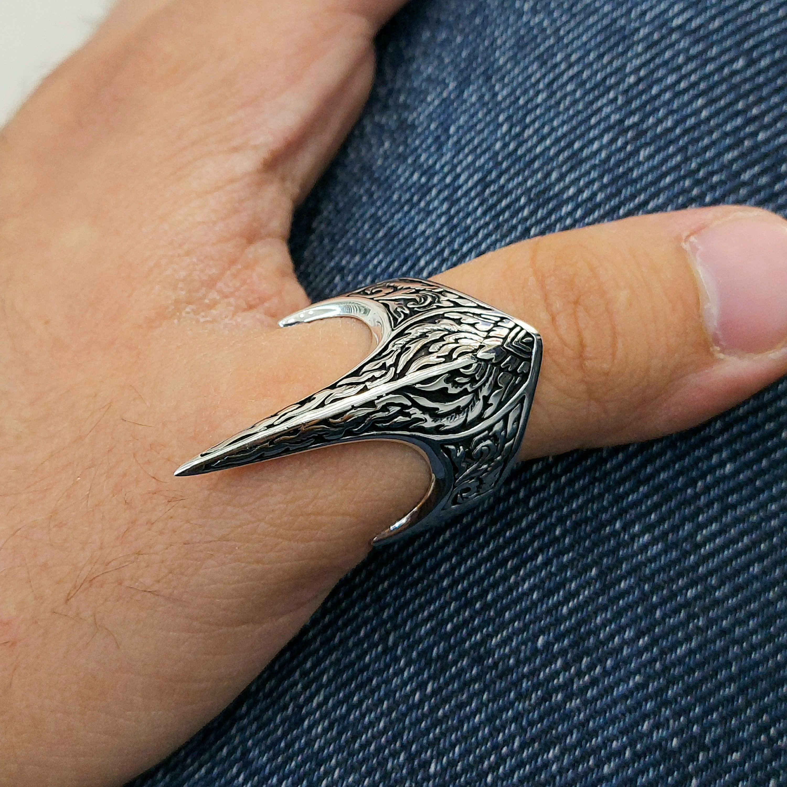Archer Thumb Ring Handmade Silver Men Ring - Etsy