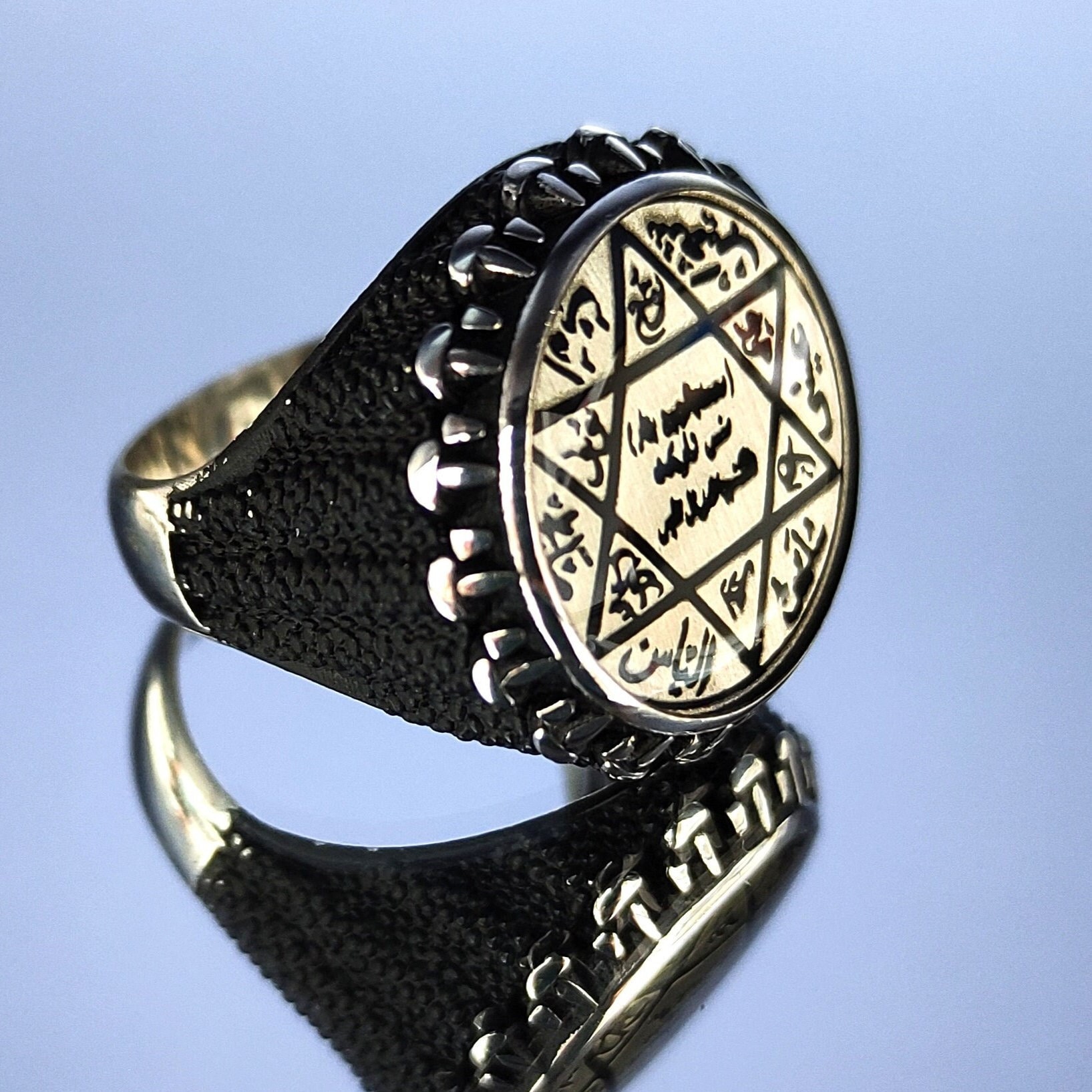 925 Sterling Silver Seal of Suleiman Handmade Men Ring | Etsy