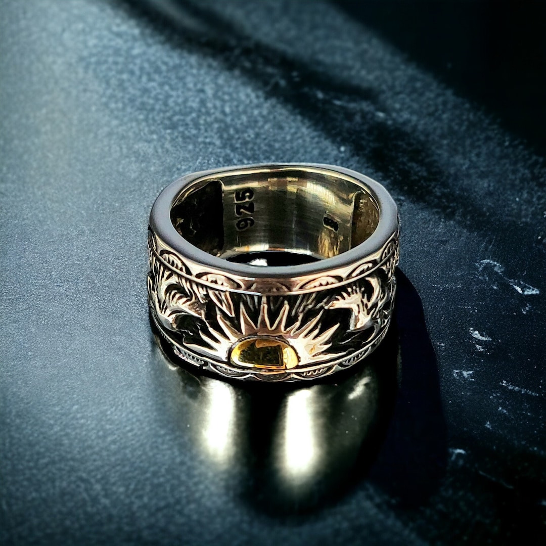 Nature Themed Handmade Silver Men Ring - Etsy