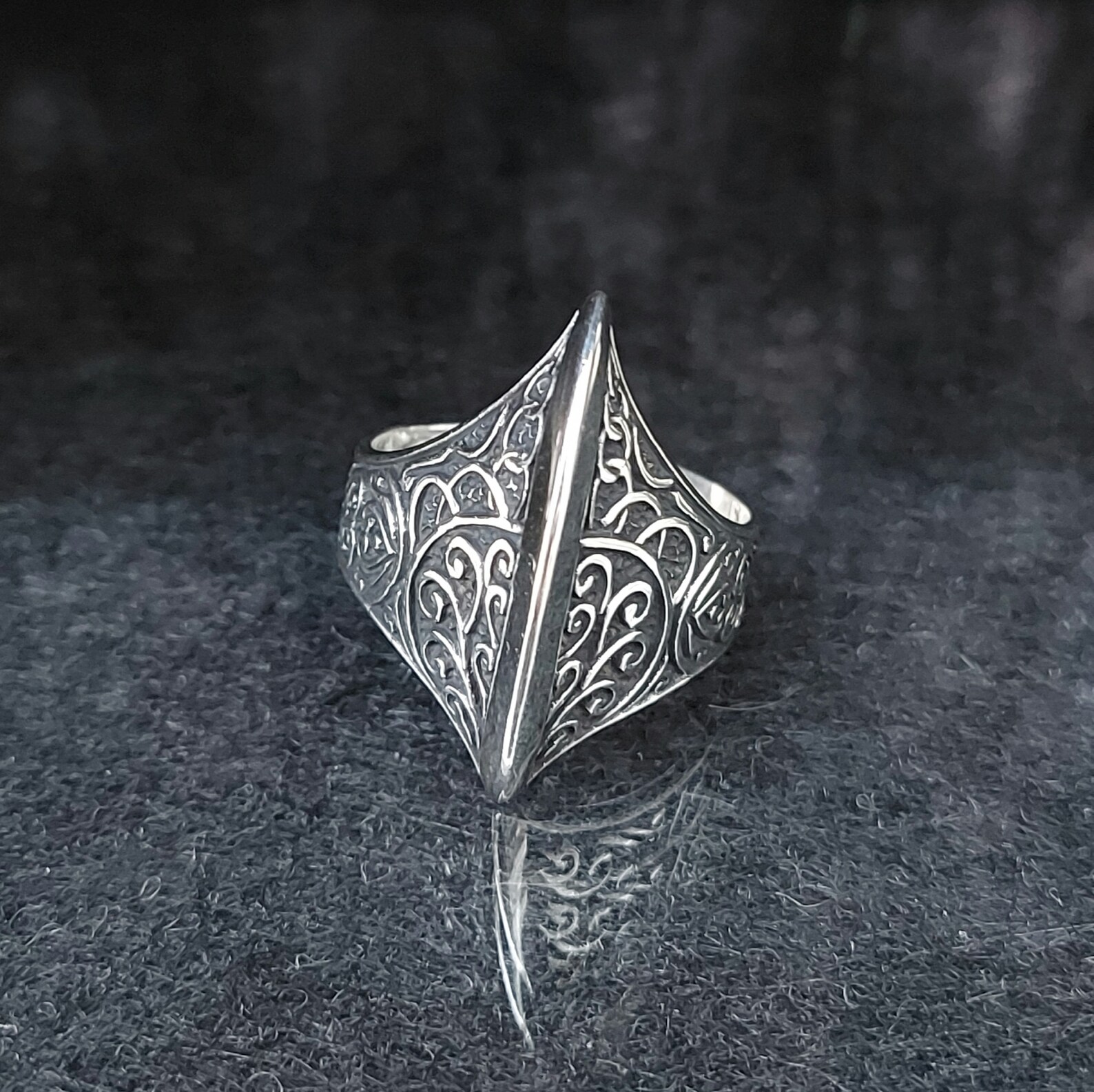 925 Sterling Silver Norse Mythology Knife Thumb Handmade Ring , Viking ...