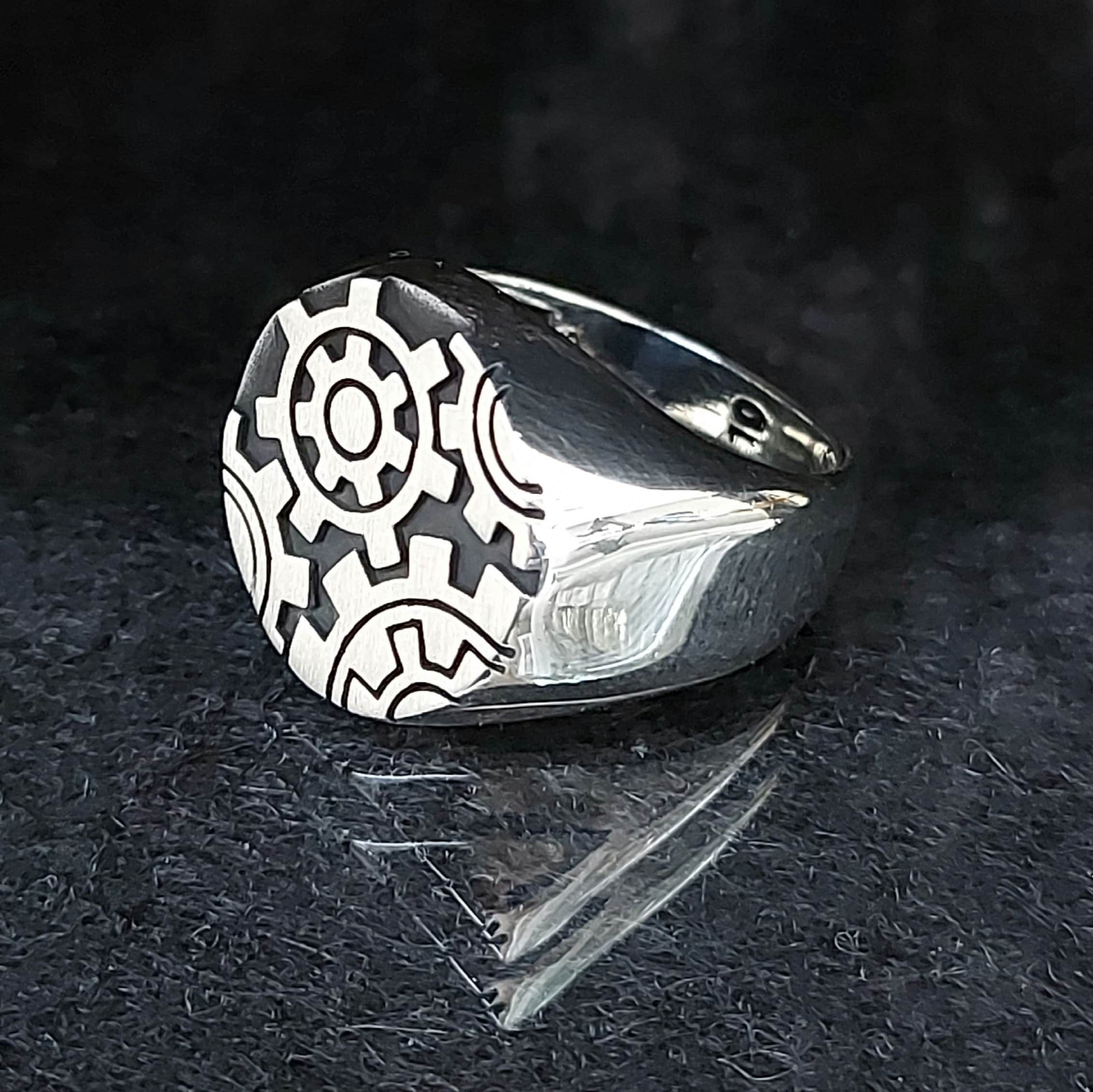 925 Sterling Silver Clock Wheel Model Handmade Ring Watch - Etsy