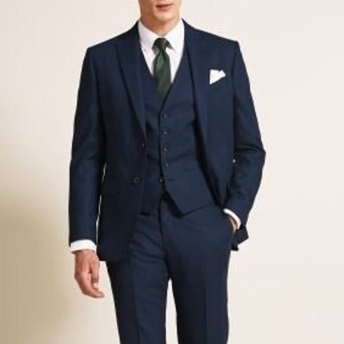 Navy Blue Wedding Suit - Etsy