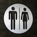 Restroom Round Door Sign. Stainless Adhesive Signs for Restrooms ...