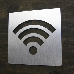 Wi Fi Modern Door Sign. Square Wifi Door Plaque. Plates Wi-fi. Hotel ...