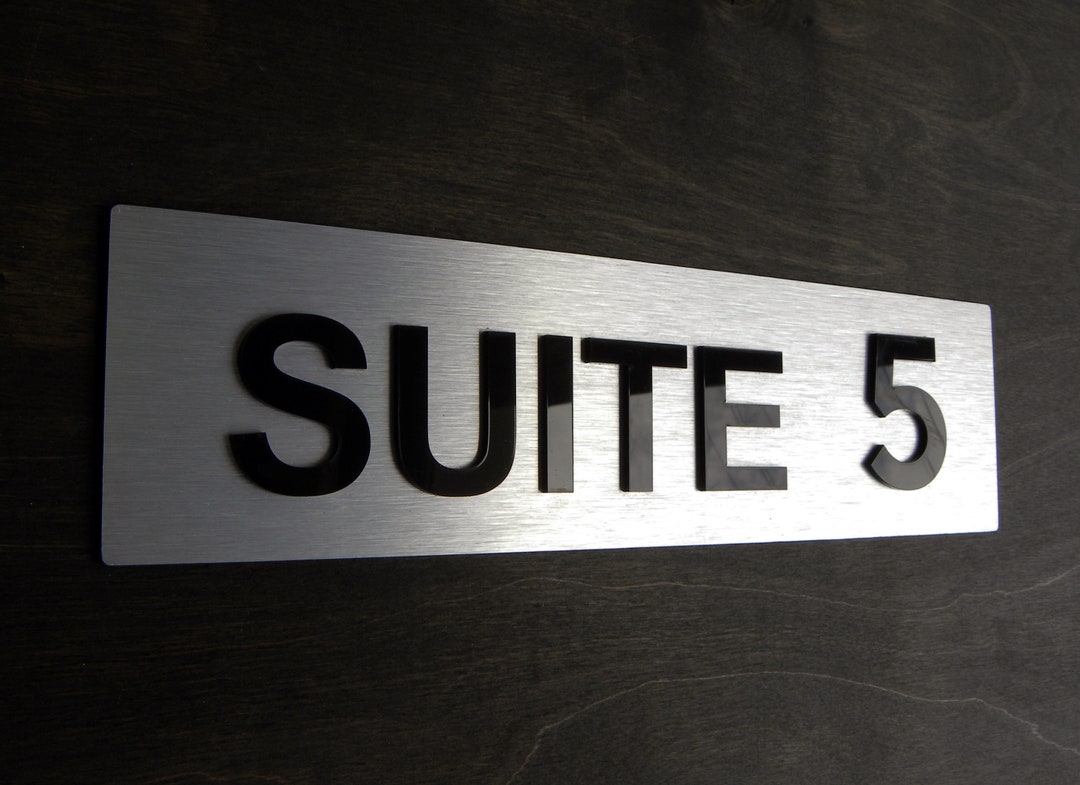 SUITE Modern Door Sign | Stainless Number Signs | Apartment Plate Digit ...