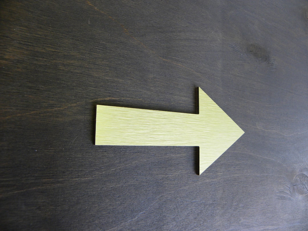 Gold Arrows Directional Modern Wall Sign. Stainless Directions Sign ...